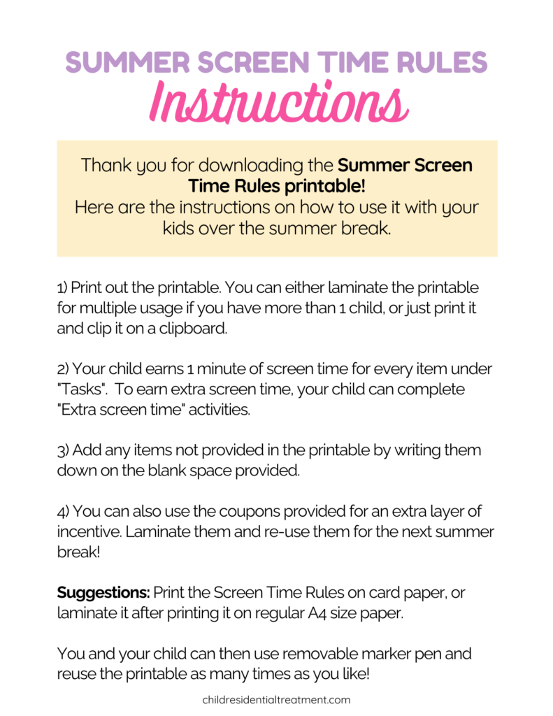 Summer Screen Time Rules (with Free Printable) - Parent Strong